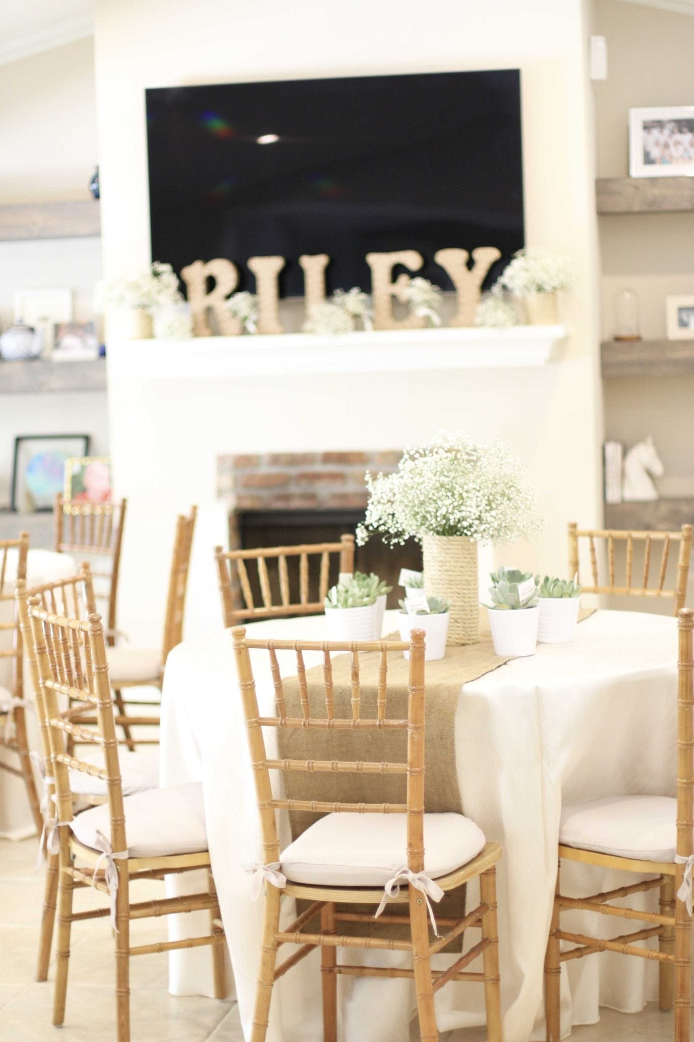 A rustic baby shower - simple, yet elegant. Sources included!