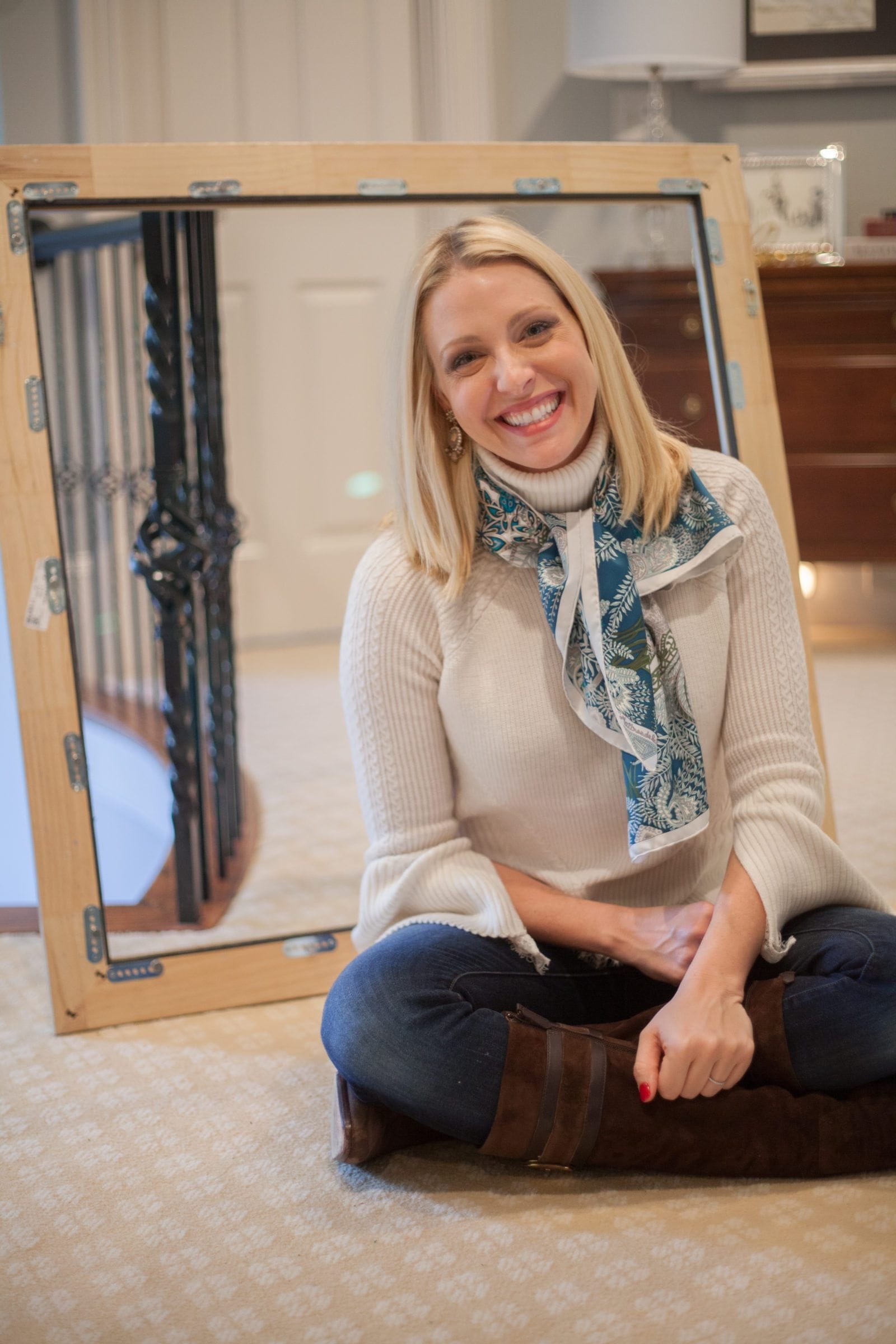 Easy Art Hanging System to Display Hermes Vintage Scarf | bluegraygal